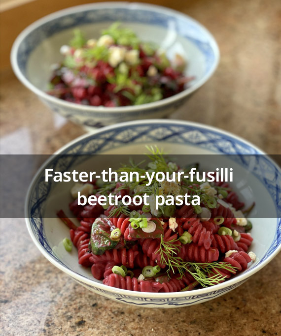 Faster-than-your-fusilli beetroot pasta – The Plant Based Podcast
